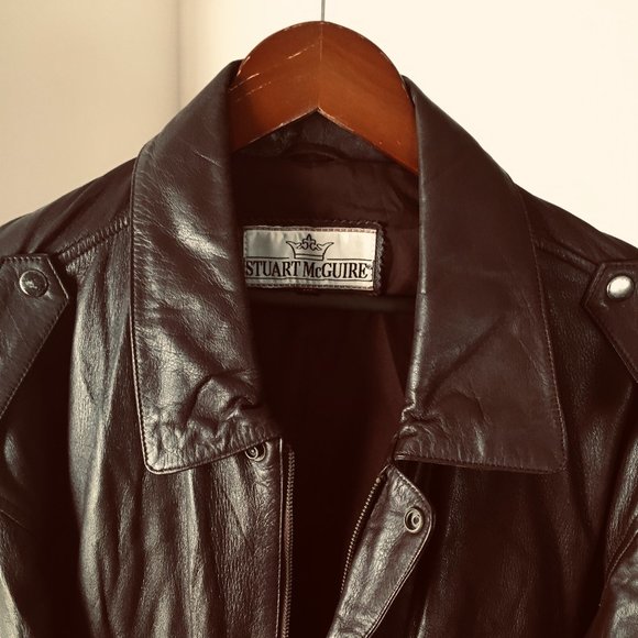 Stuart Mcguire | Jackets & Coats | Waist Length Brown Leather Jacket ...